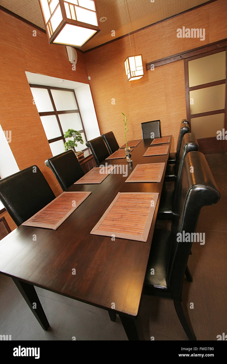 VIP a hall at new Japanese restaurant Stock Photo - Alamy