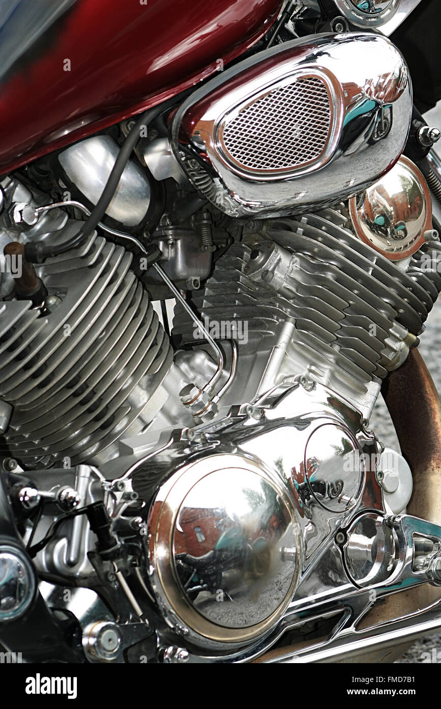 The powerful engine of a new motorcycle Stock Photo - Alamy