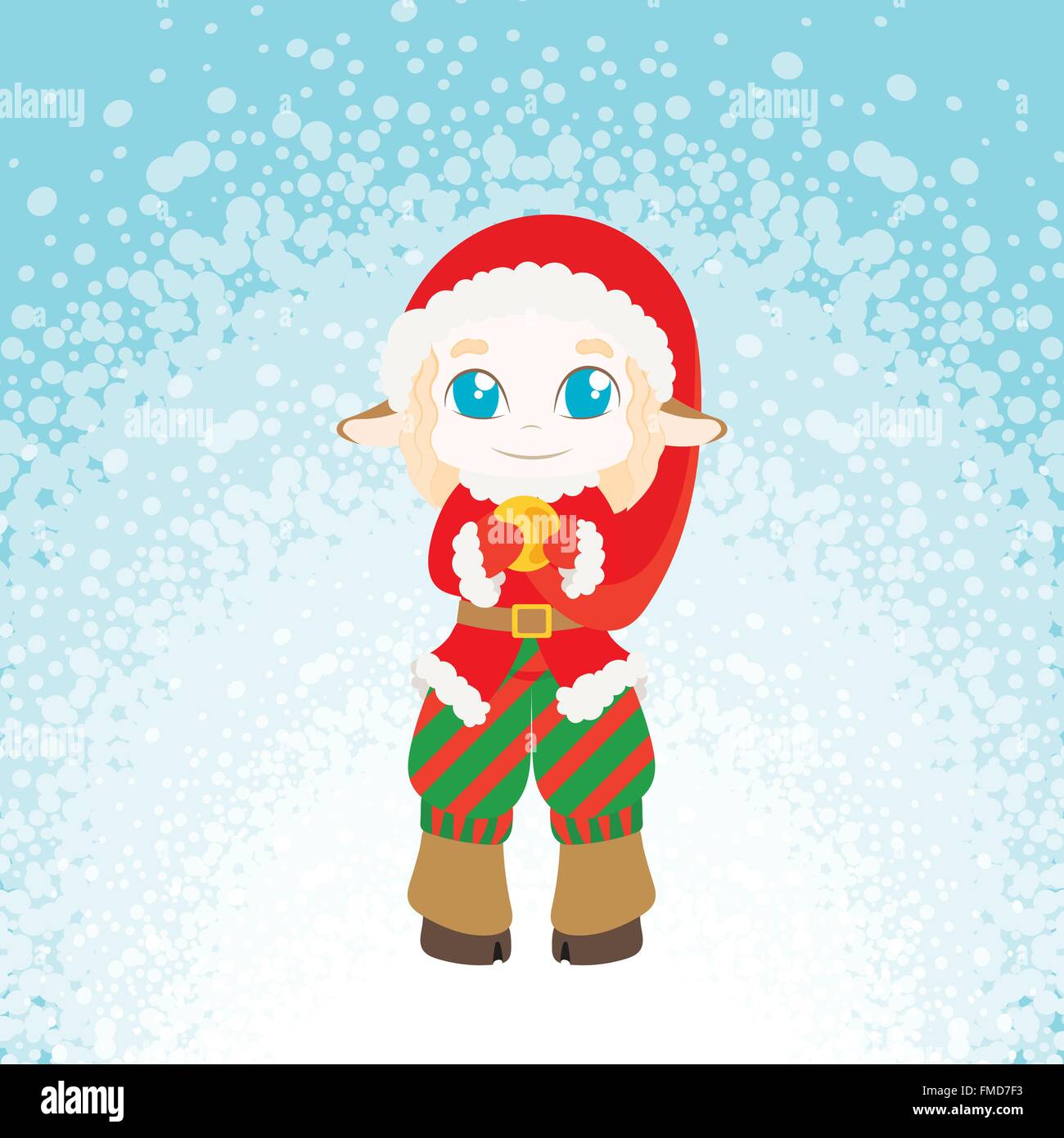 Cute and embarrassed Christmas deer-elf Stock Vector Image & Art - Alamy