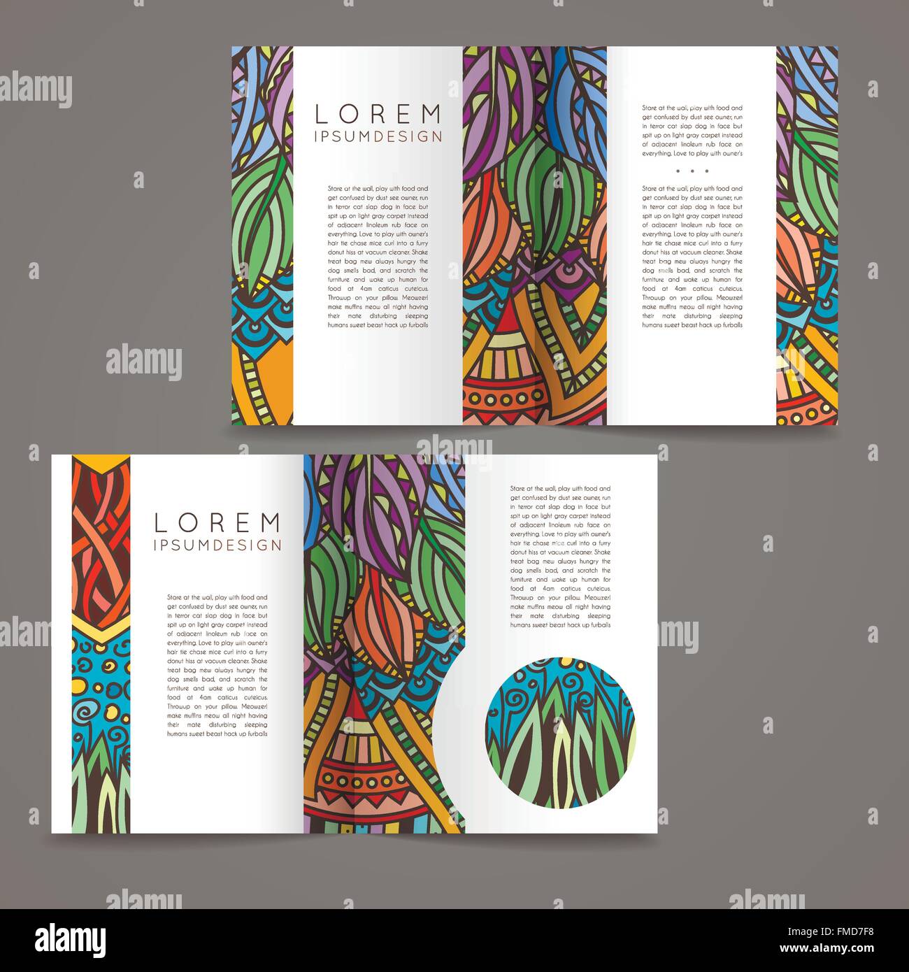 Set of vector design templates. Magazines in random colorful style ...