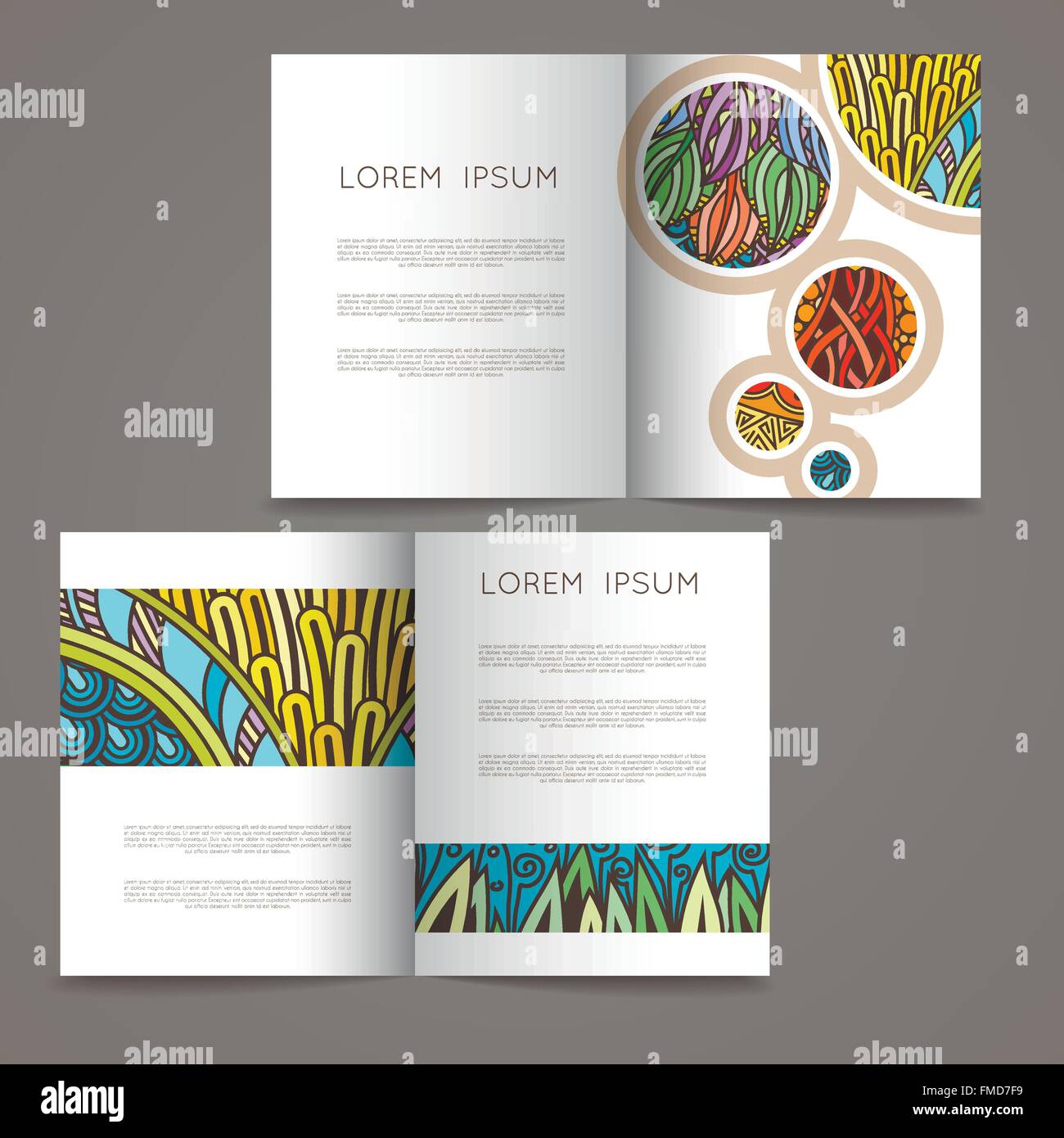 Set of vector design templates. Magazines in random colorful style ...