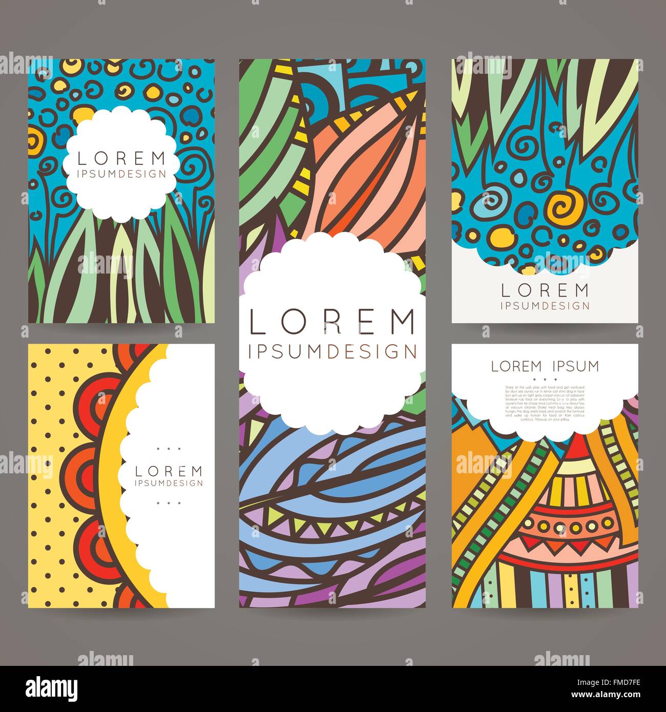 Set of vector design templates. Brochures in random colorful style ...