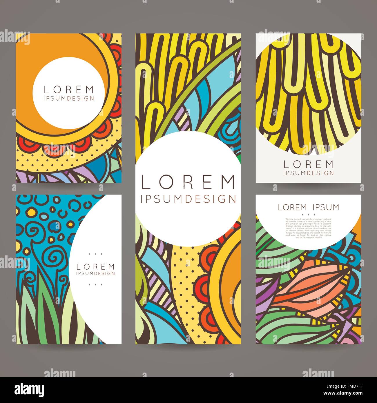 Set of vector design templates. Brochures in random colorful style ...