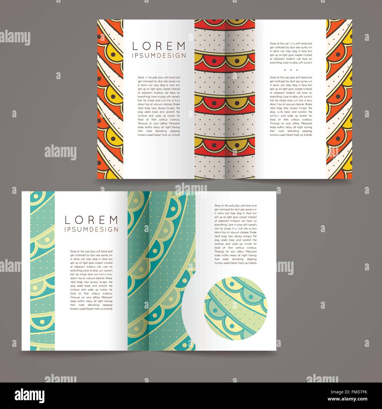 Set of vector design templates. Magazines in random colorful style ...