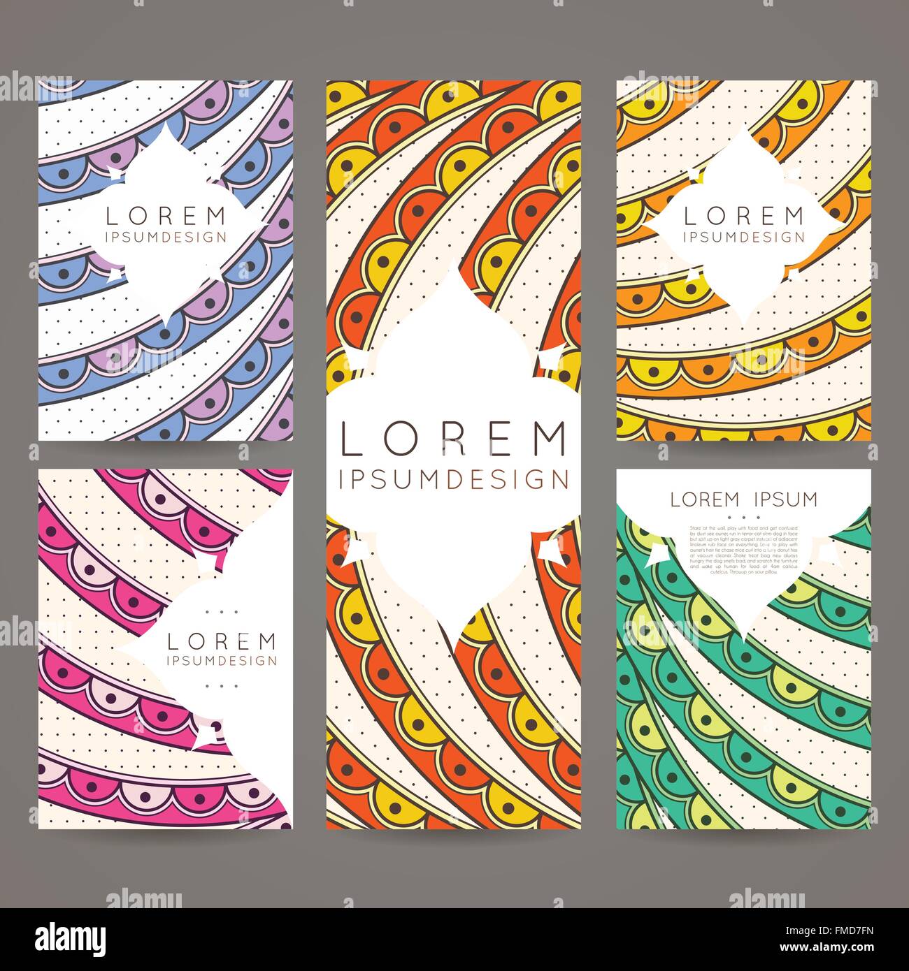 Set of vector design templates. Brochures in random colorful style ...