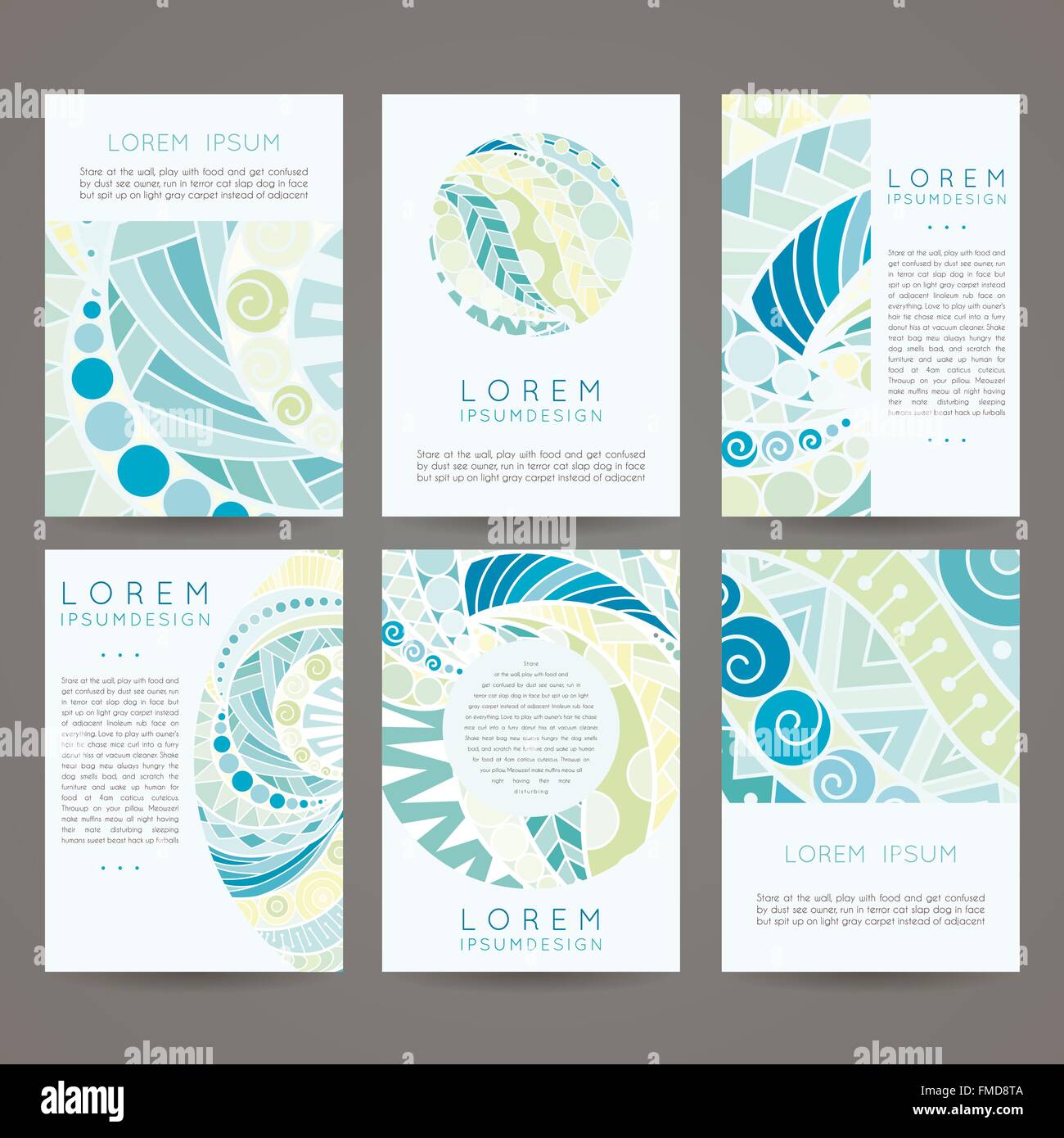 Set of vector design templates. Brochures in random colorful style ...