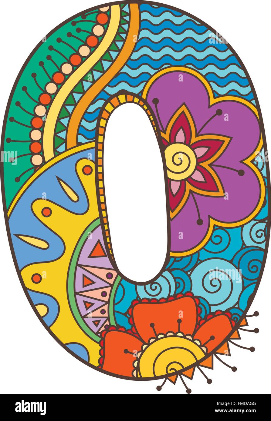 Zentangle number. Vector decorative number Stock Vector Image & Art - Alamy