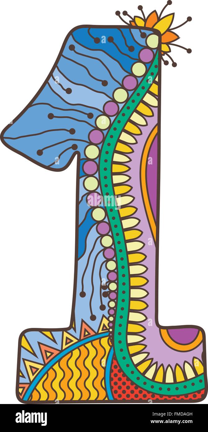 Zentangle number. Vector decorative number Stock Vector Image & Art - Alamy