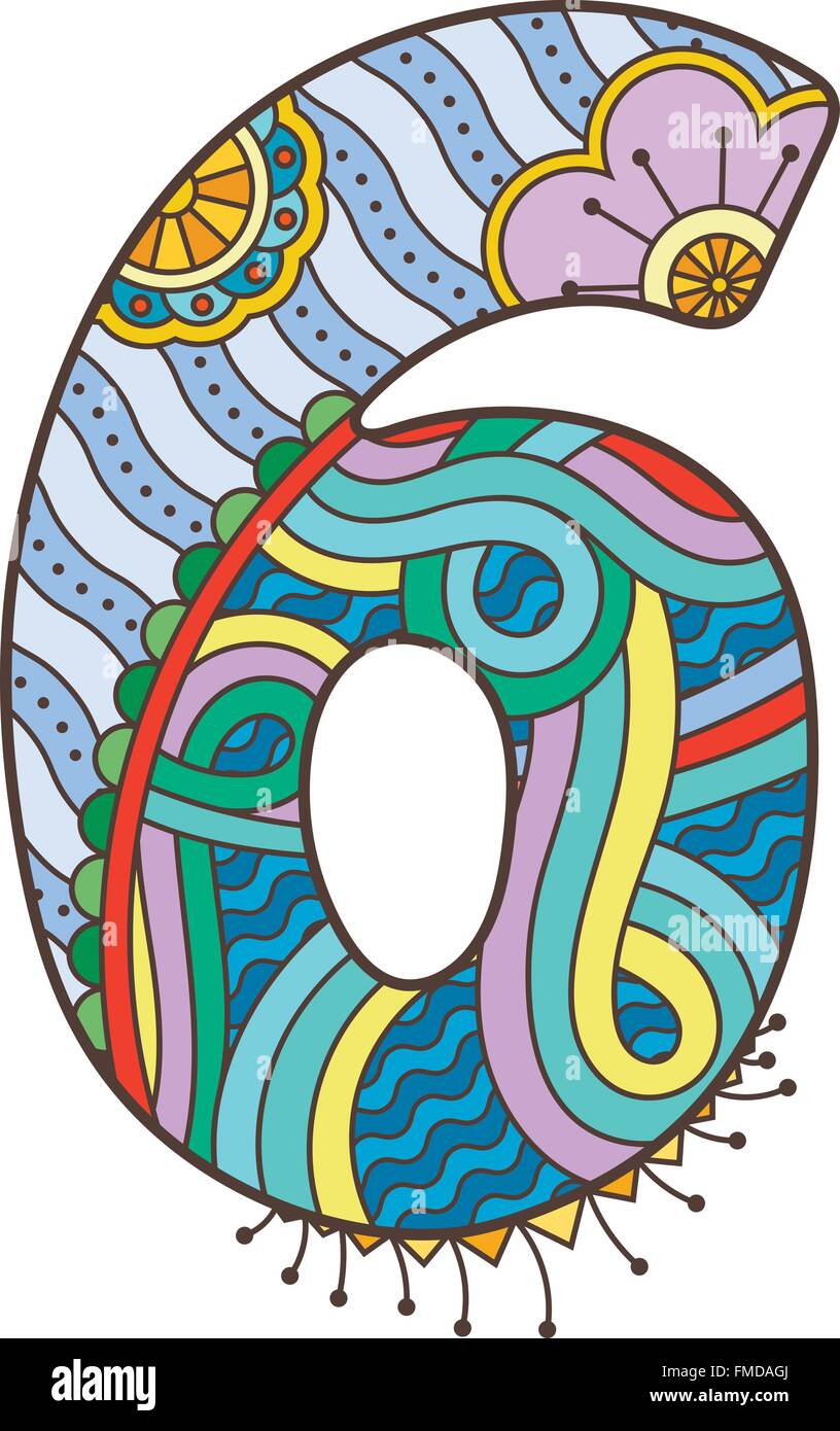 Zentangle number. Vector decorative number Stock Vector Image & Art - Alamy