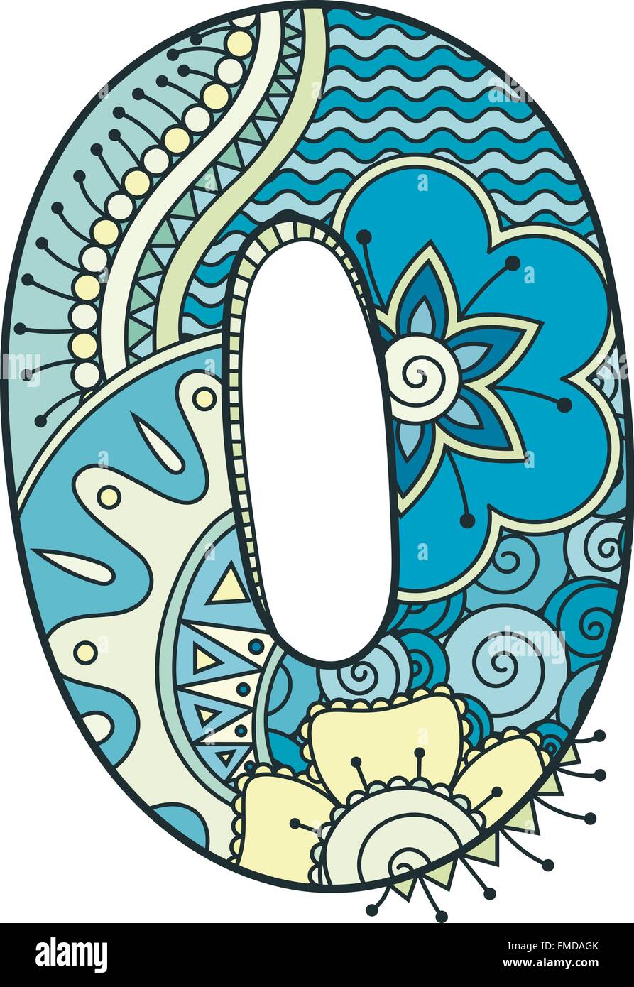 Zentangle number. Vector decorative number Stock Vector Image & Art - Alamy