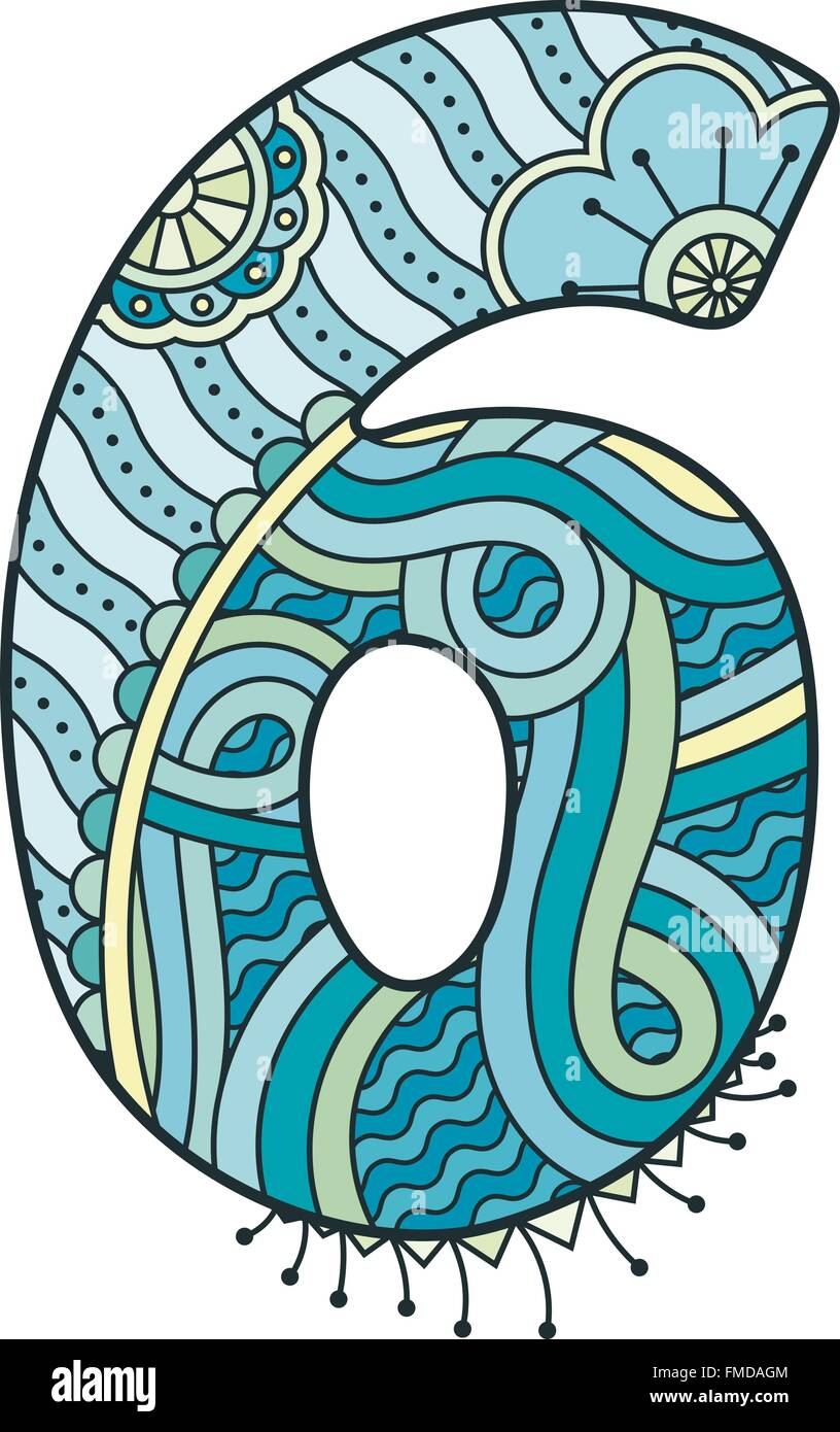 Zentangle number. Vector decorative number Stock Vector Image & Art - Alamy