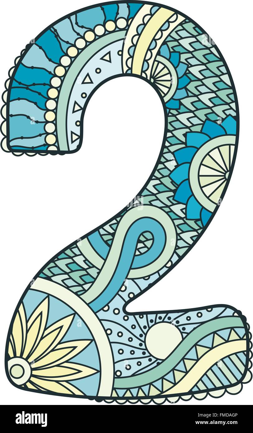 Zentangle number. Vector decorative number Stock Vector Image & Art - Alamy