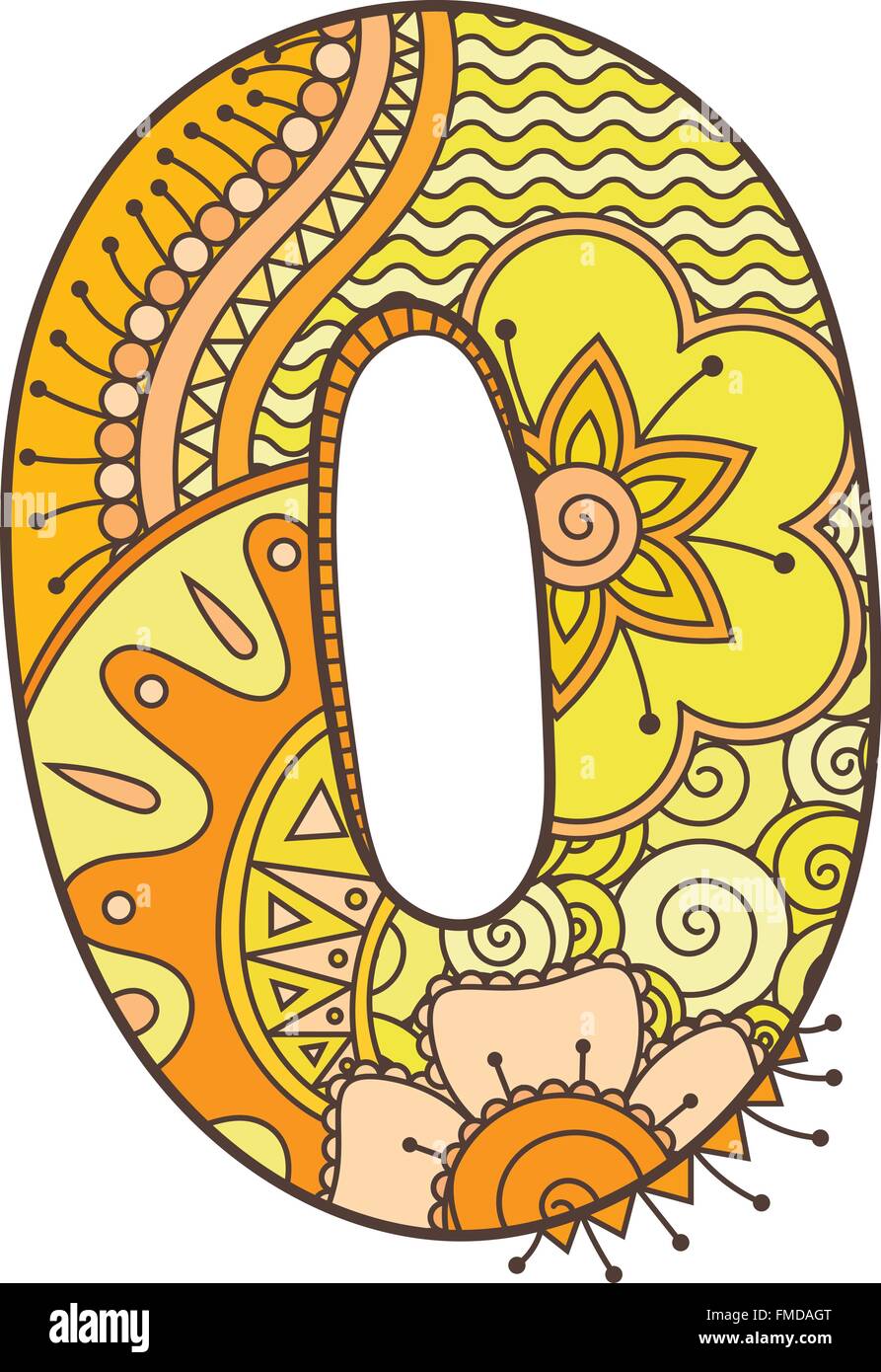 Zentangle number. Vector decorative number Stock Vector Image & Art - Alamy