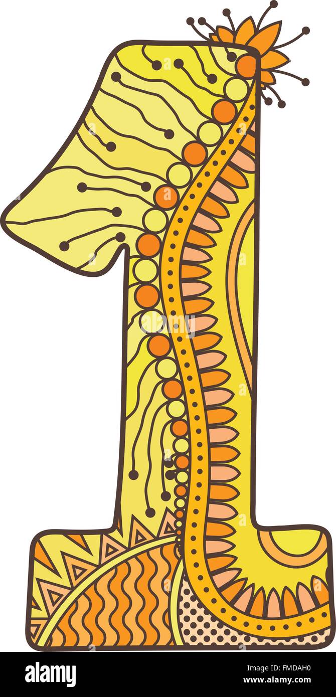 Zentangle number. Vector decorative number Stock Vector Image & Art - Alamy