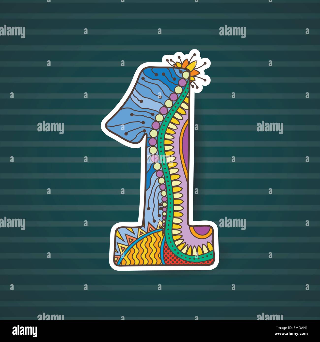 Zentangle number. Vector decorative number Stock Vector Image & Art - Alamy