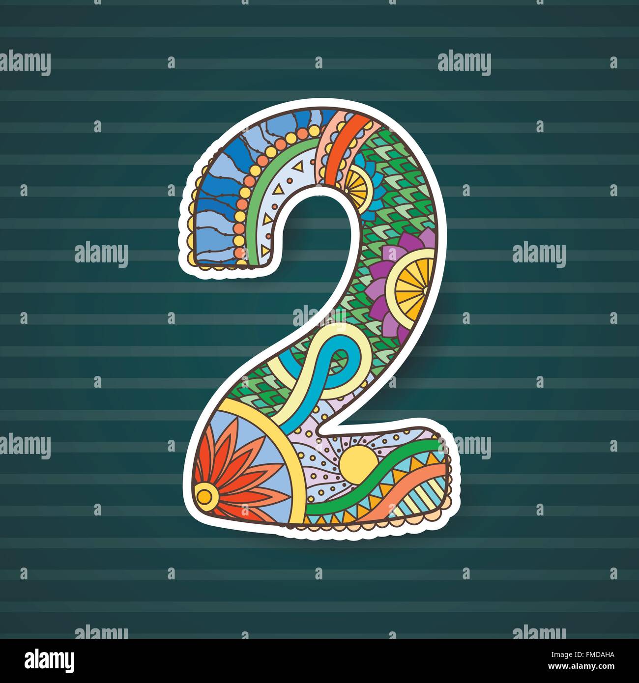 Zentangle number. Vector decorative number Stock Vector Image & Art - Alamy
