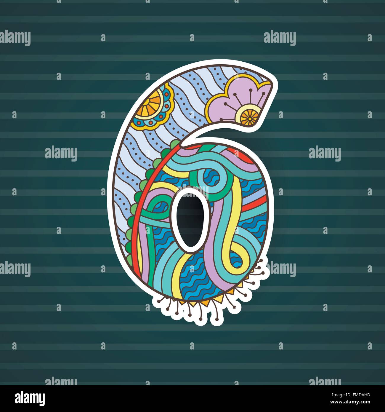 Zentangle number. Vector decorative number Stock Vector Image & Art - Alamy