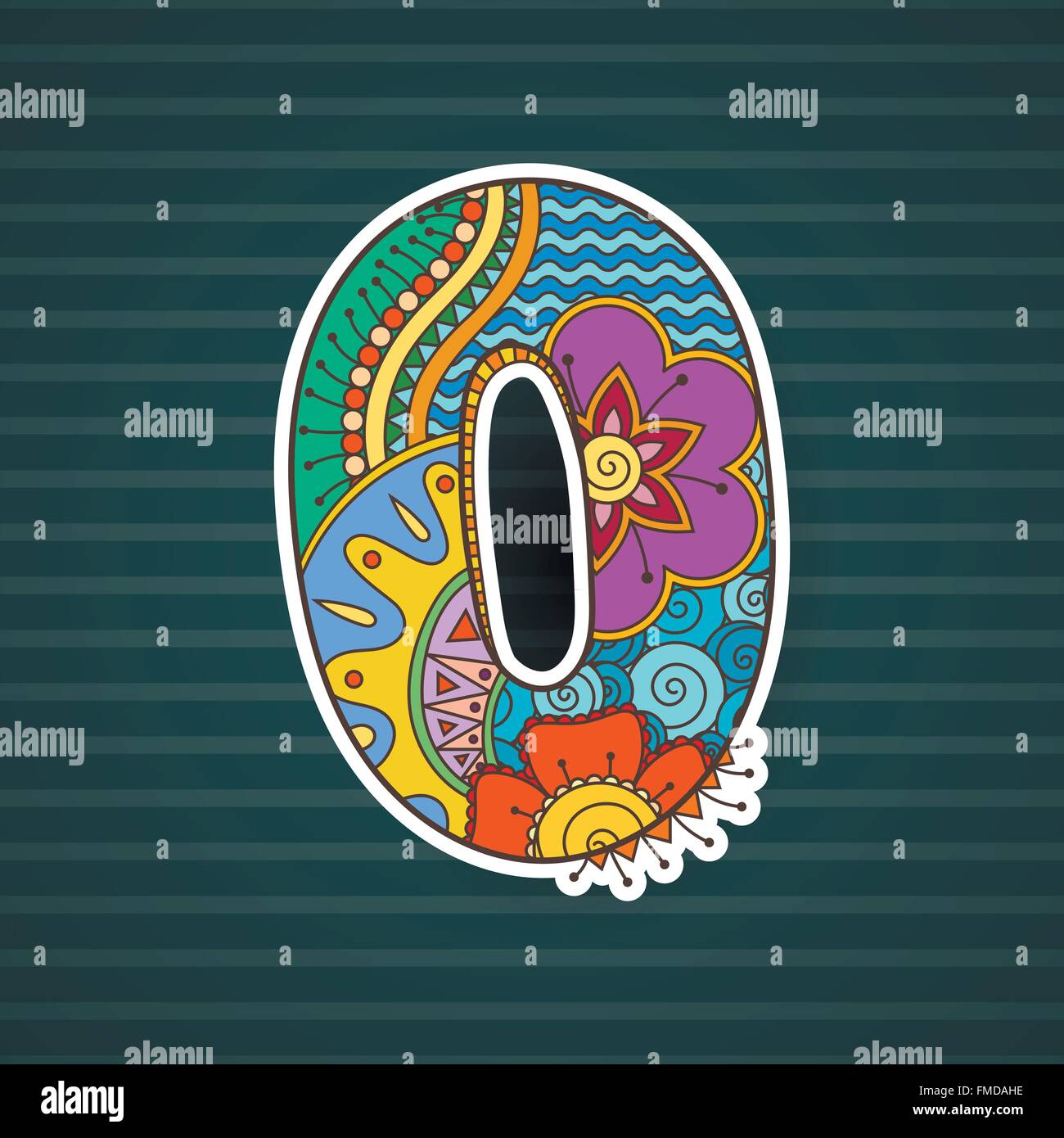 Zentangle number. Vector decorative number Stock Vector Image & Art - Alamy