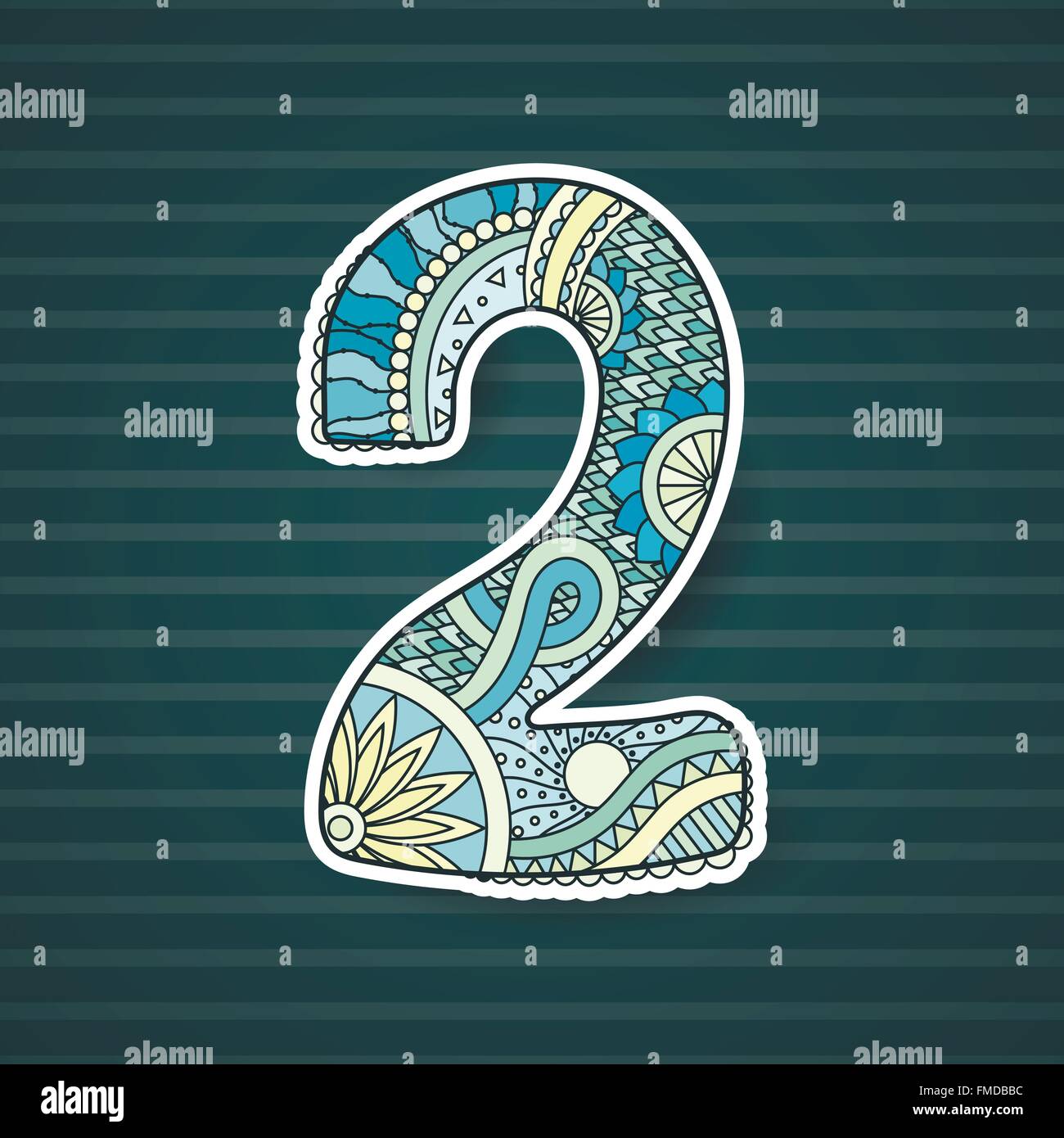 Zentangle number. Vector decorative number Stock Vector Image & Art - Alamy