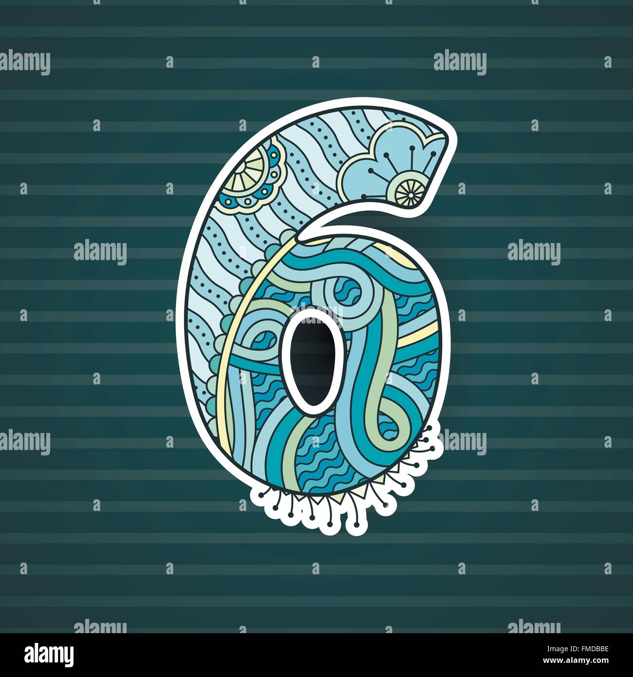 Zentangle number. Vector decorative number Stock Vector Image & Art - Alamy