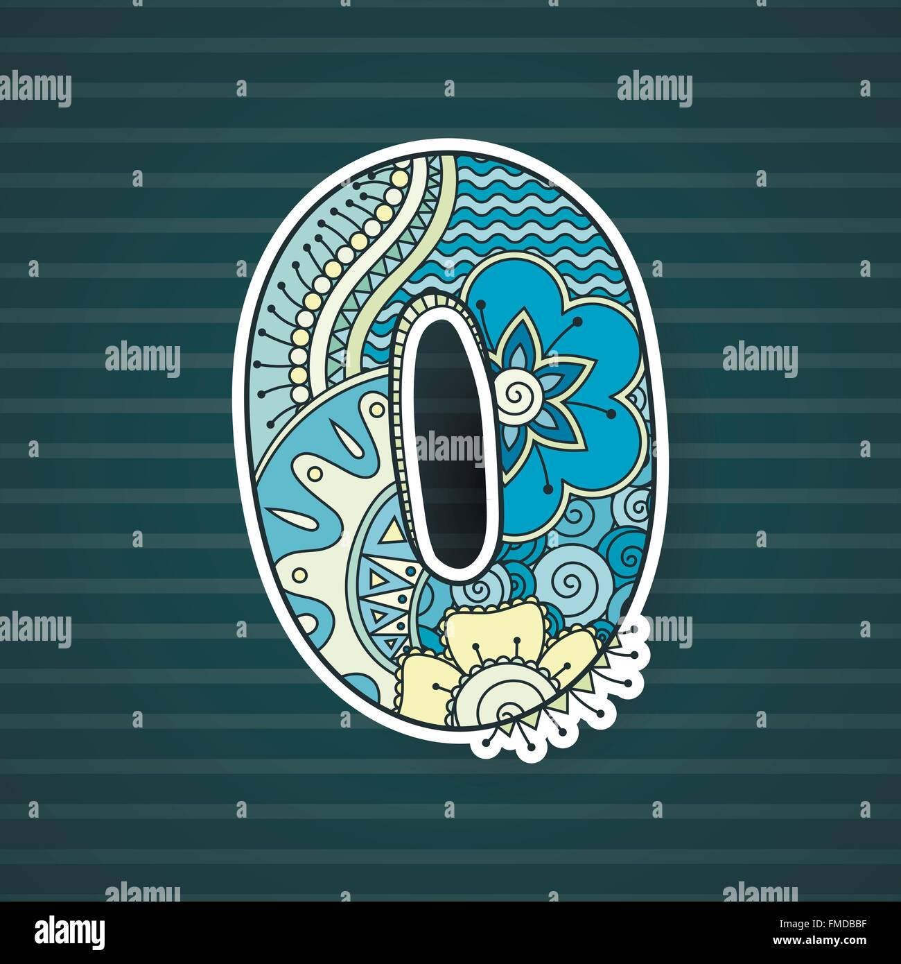 Zentangle number. Vector decorative number Stock Vector Image & Art - Alamy
