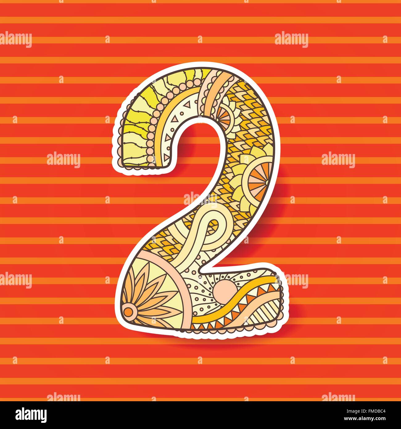Zentangle number. Vector decorative number Stock Vector Image & Art - Alamy