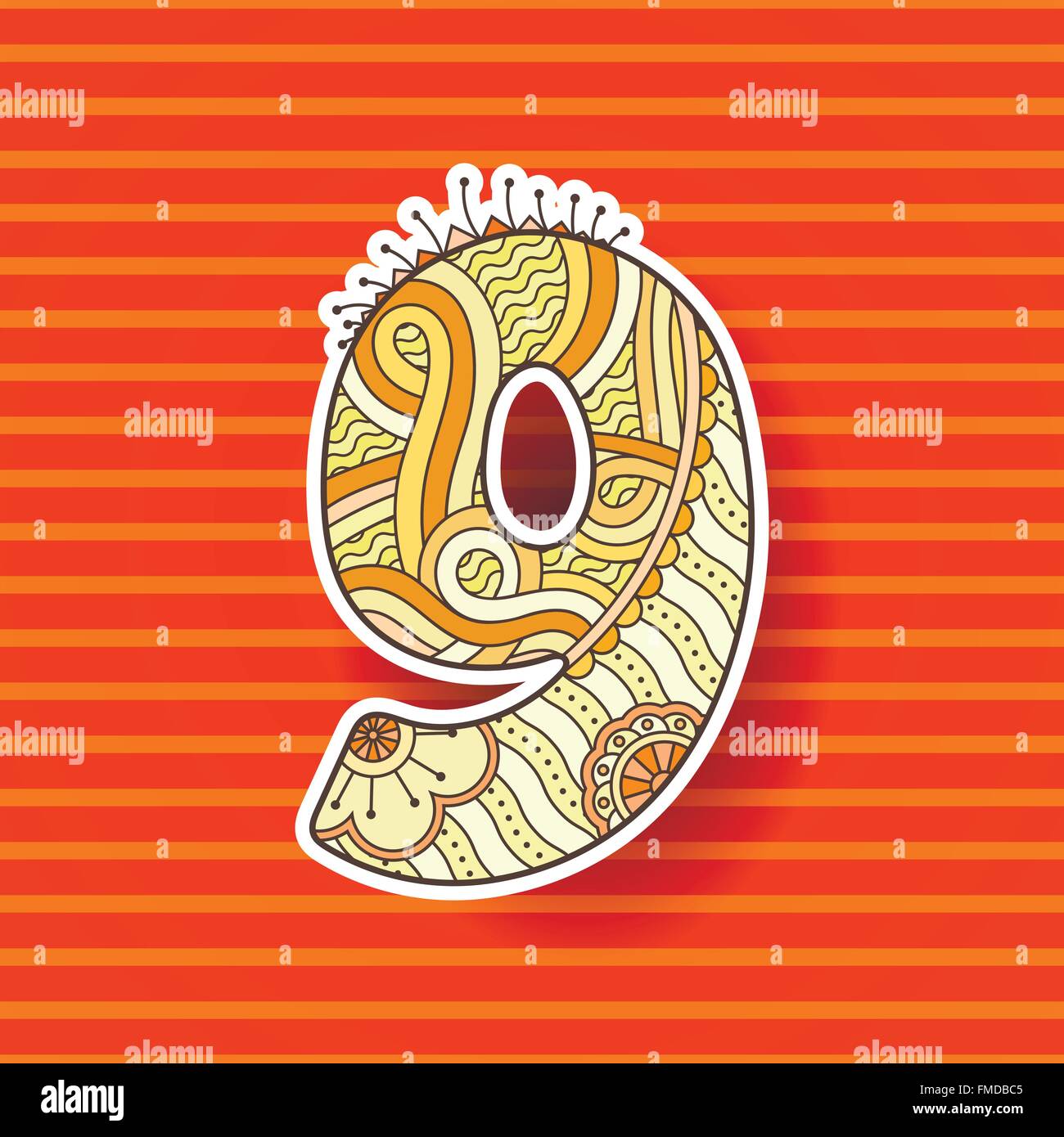 Zentangle number. Vector decorative number Stock Vector Image & Art - Alamy