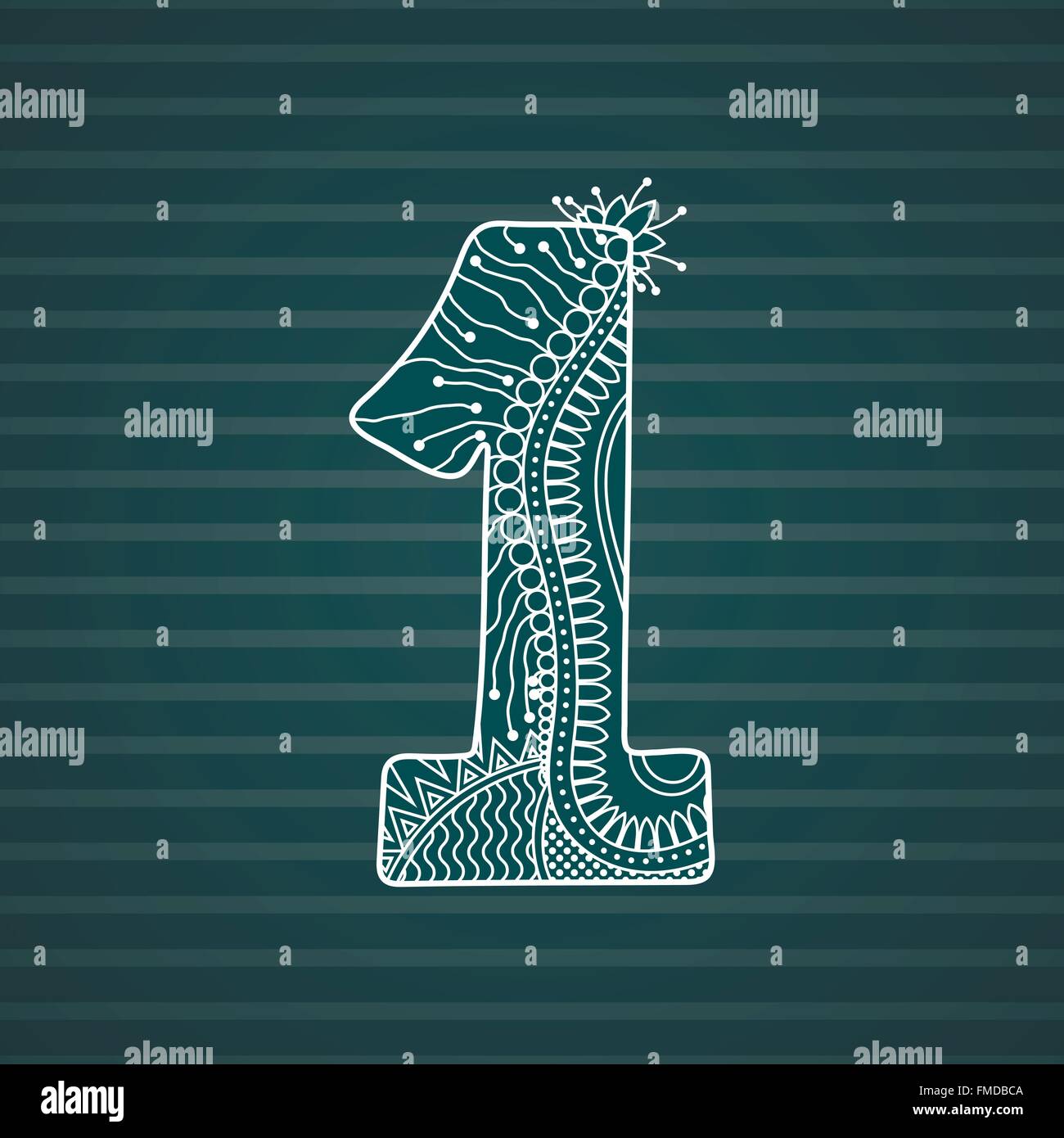 Zentangle number. Vector decorative number Stock Vector Image & Art - Alamy