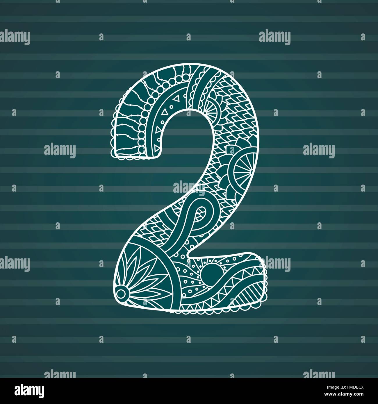 Zentangle number. Vector decorative number Stock Vector Image & Art - Alamy