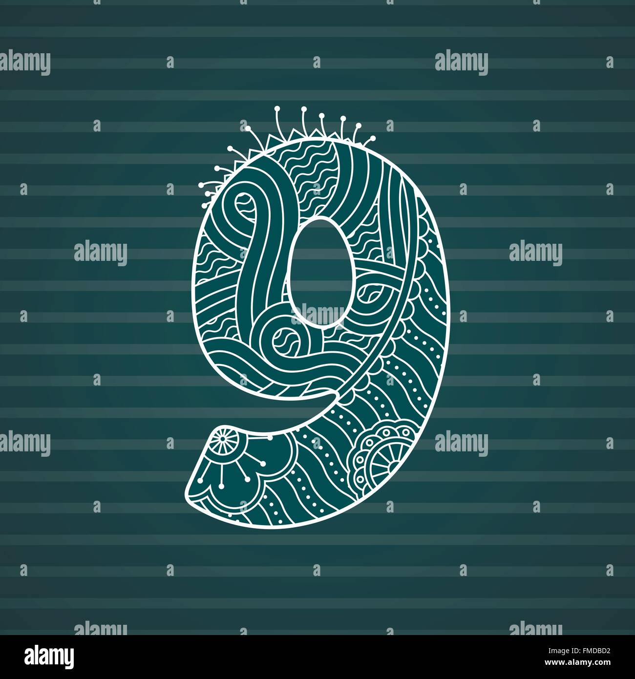 Zentangle number. Vector decorative number Stock Vector Image & Art - Alamy