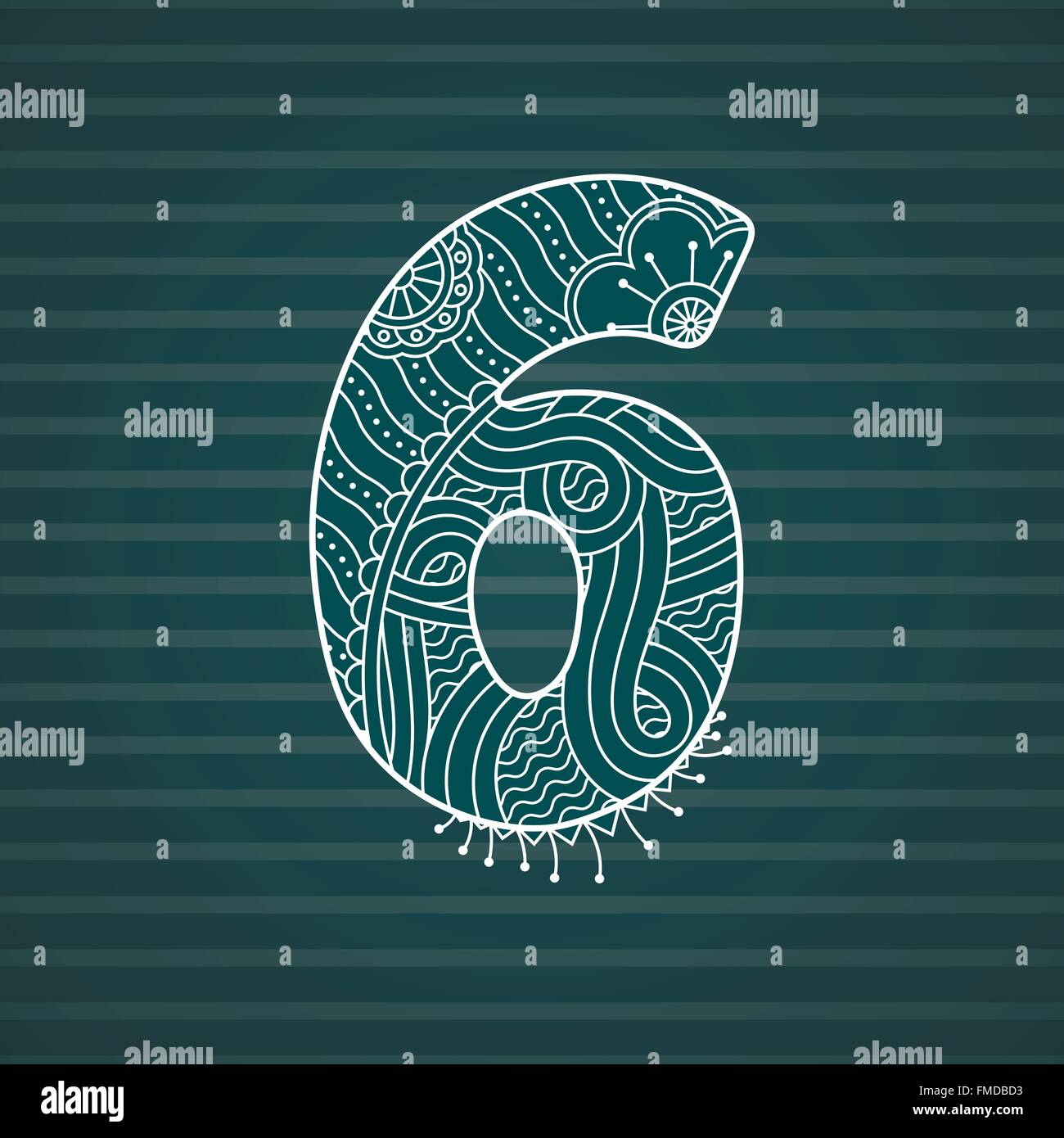 Zentangle number. Vector decorative number Stock Vector Image & Art - Alamy