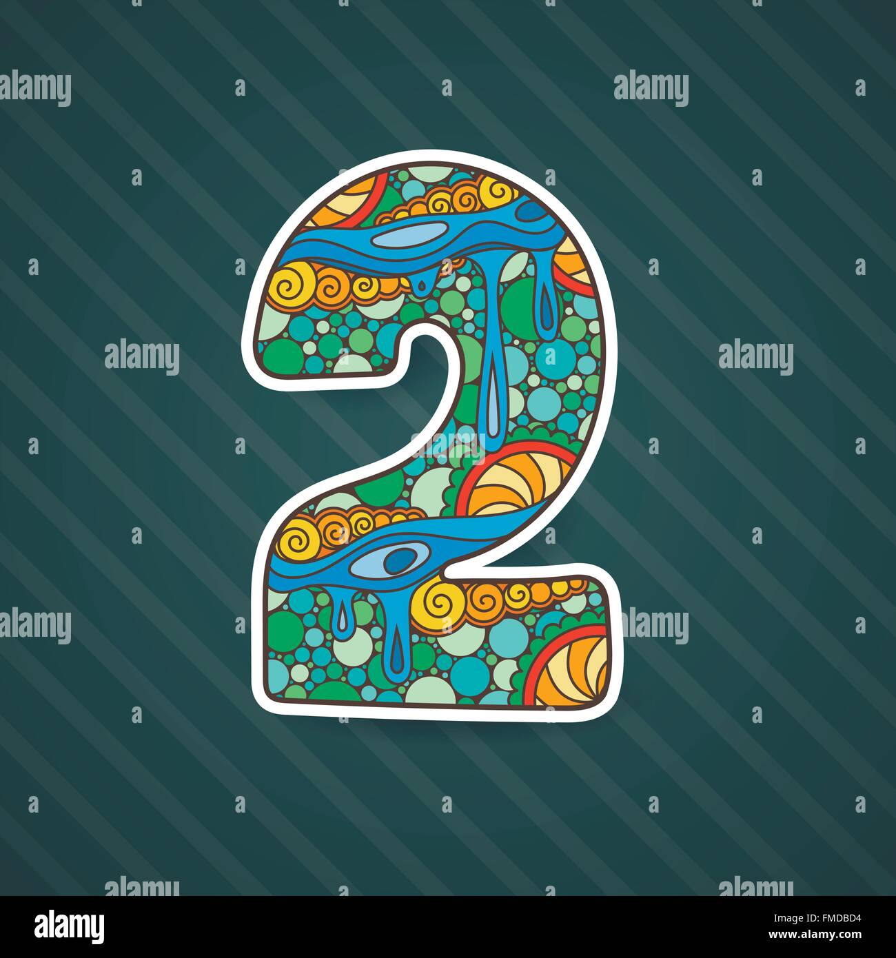 Zentangle number. Vector decorative number Stock Vector Image & Art - Alamy