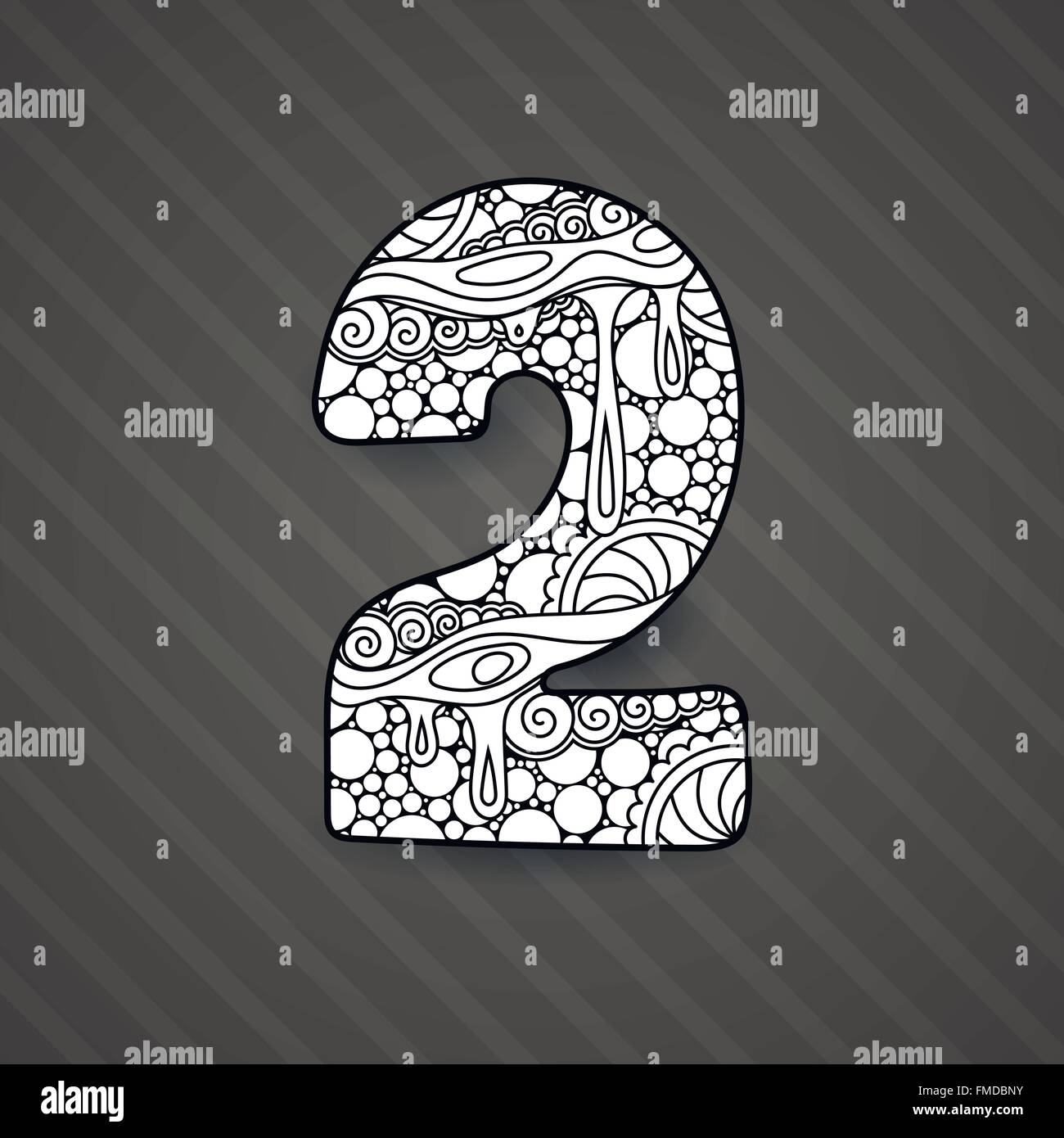 Zentangle number. Vector decorative number Stock Vector Image & Art - Alamy