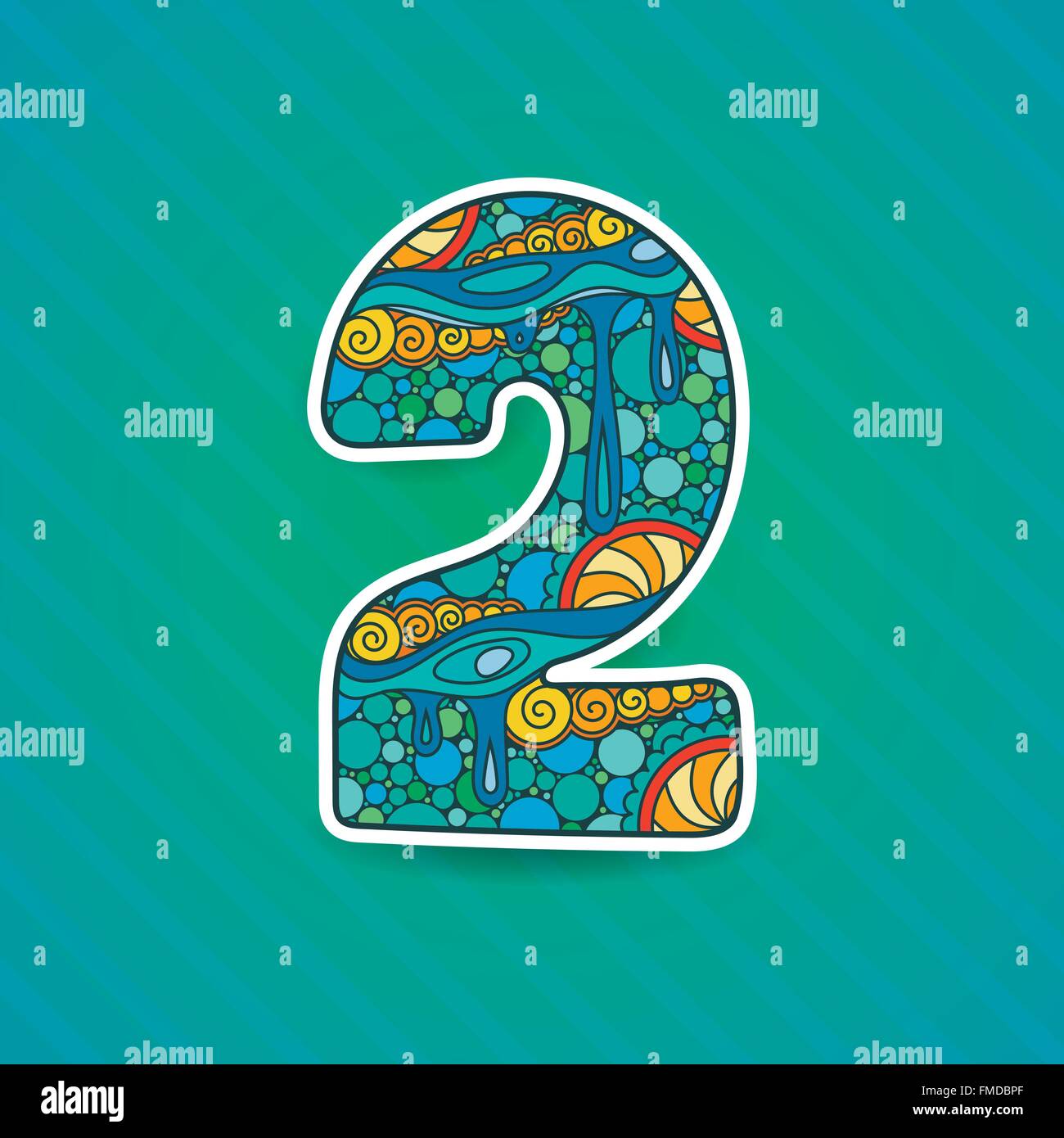 Zentangle number. Vector decorative number Stock Vector Image & Art - Alamy
