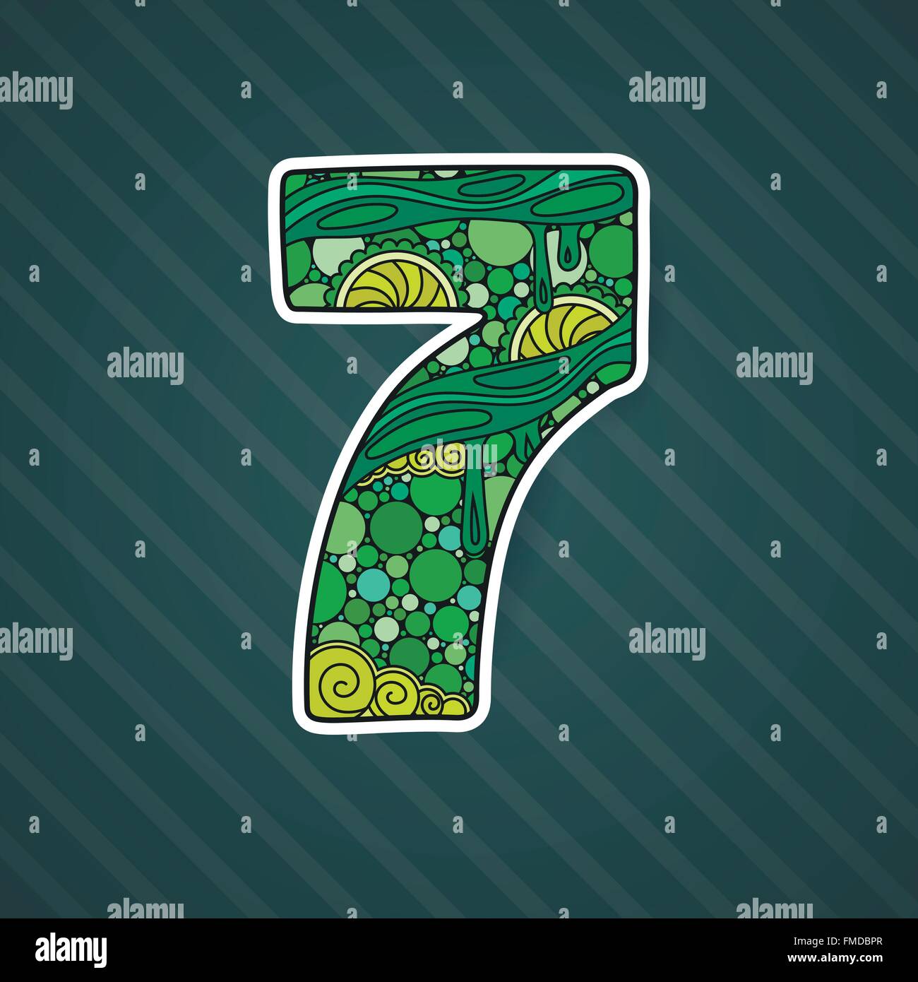 Number seven zentangle vector decorative hi-res stock photography and ...