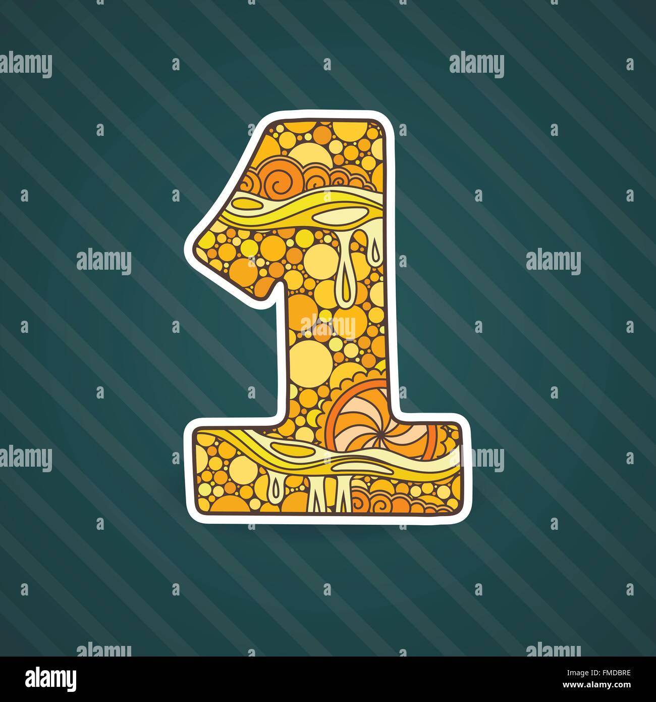 Zentangle number. Vector decorative number Stock Vector Image & Art - Alamy
