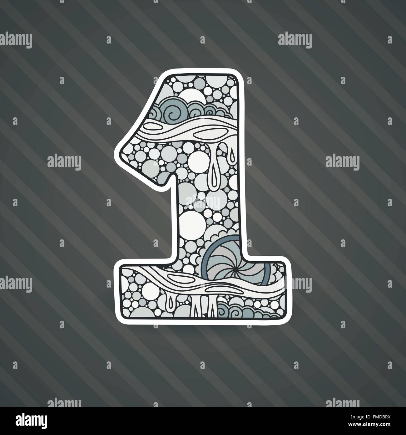 Zentangle number. Vector decorative number Stock Vector Image & Art - Alamy