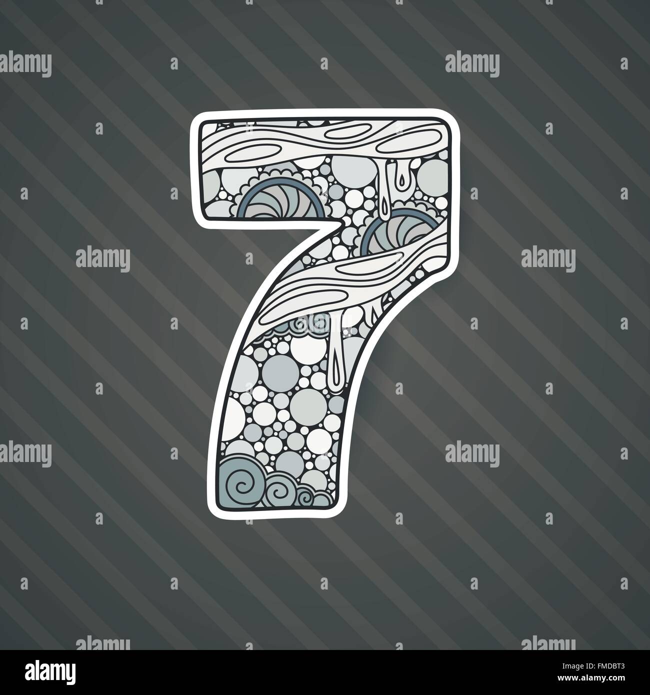 Zentangle number. Vector decorative number Stock Vector Image & Art - Alamy