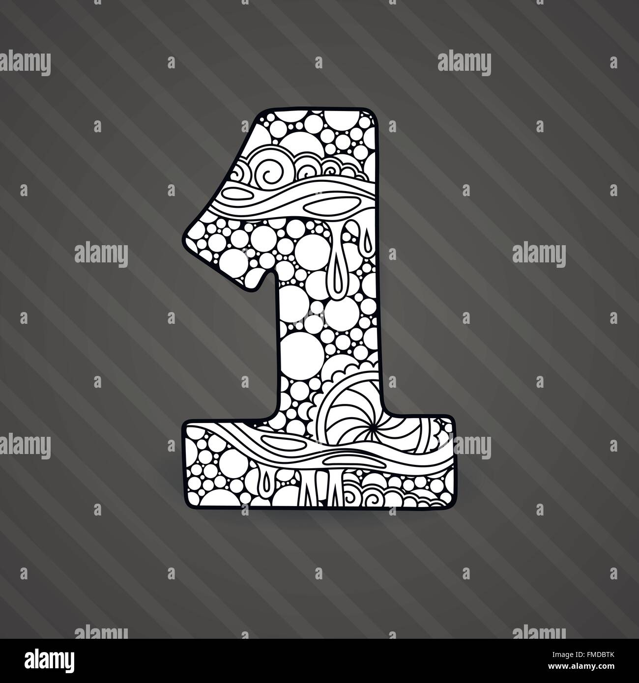 Zentangle number. Vector decorative number Stock Vector Image & Art - Alamy