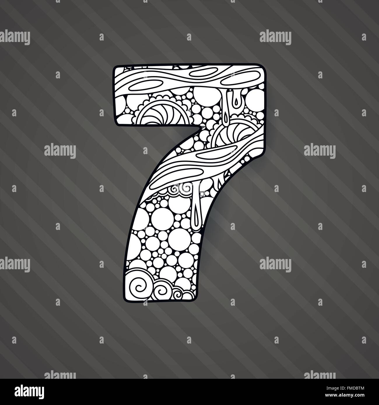 Zentangle number. Vector decorative number Stock Vector Image & Art - Alamy