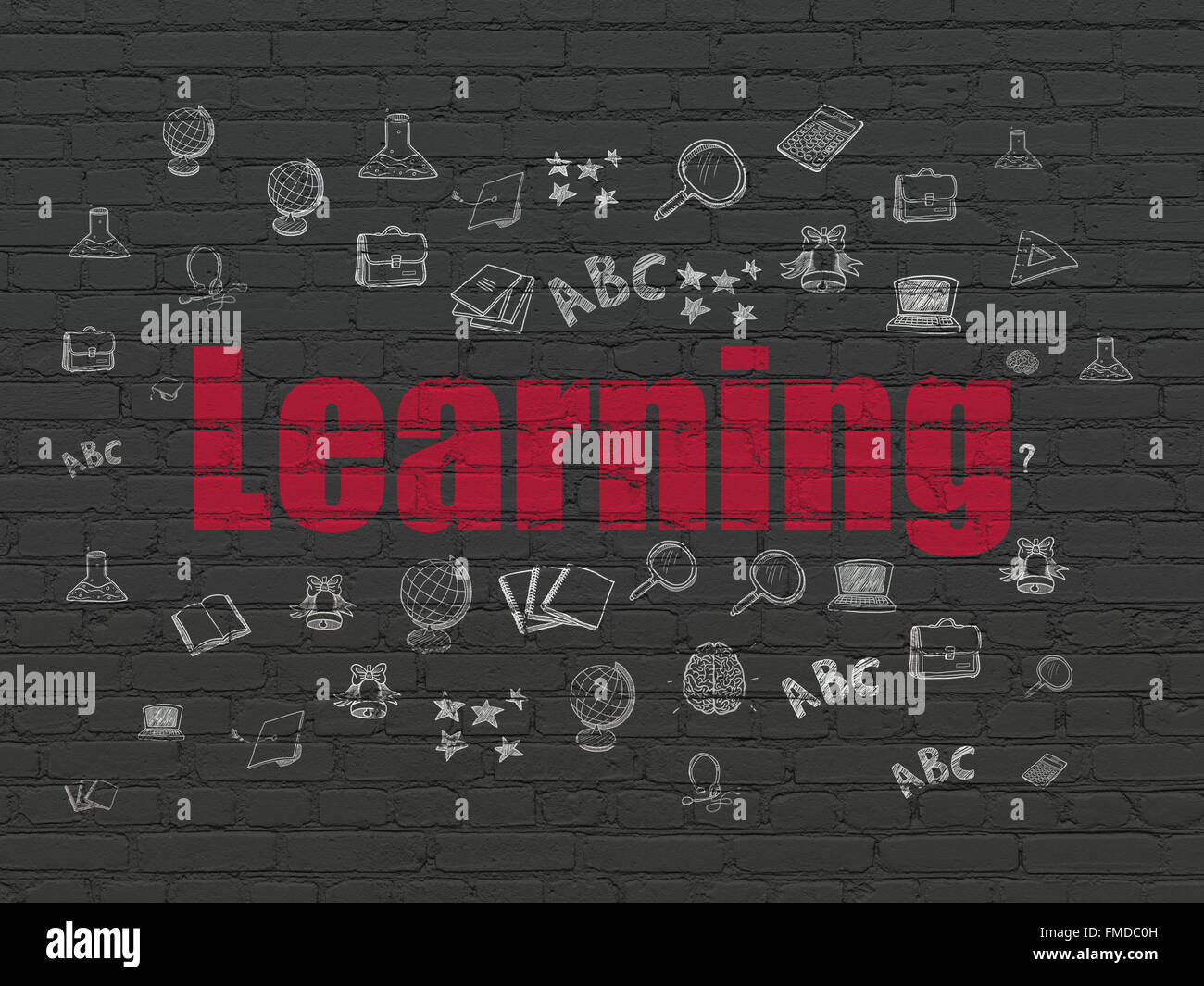 Education concept: Learning on wall background Stock Photo - Alamy