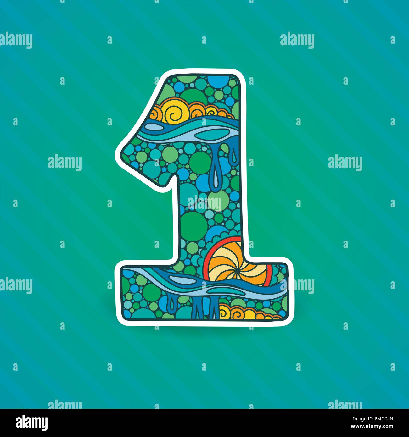 Zentangle number. Vector decorative number Stock Vector Image & Art - Alamy
