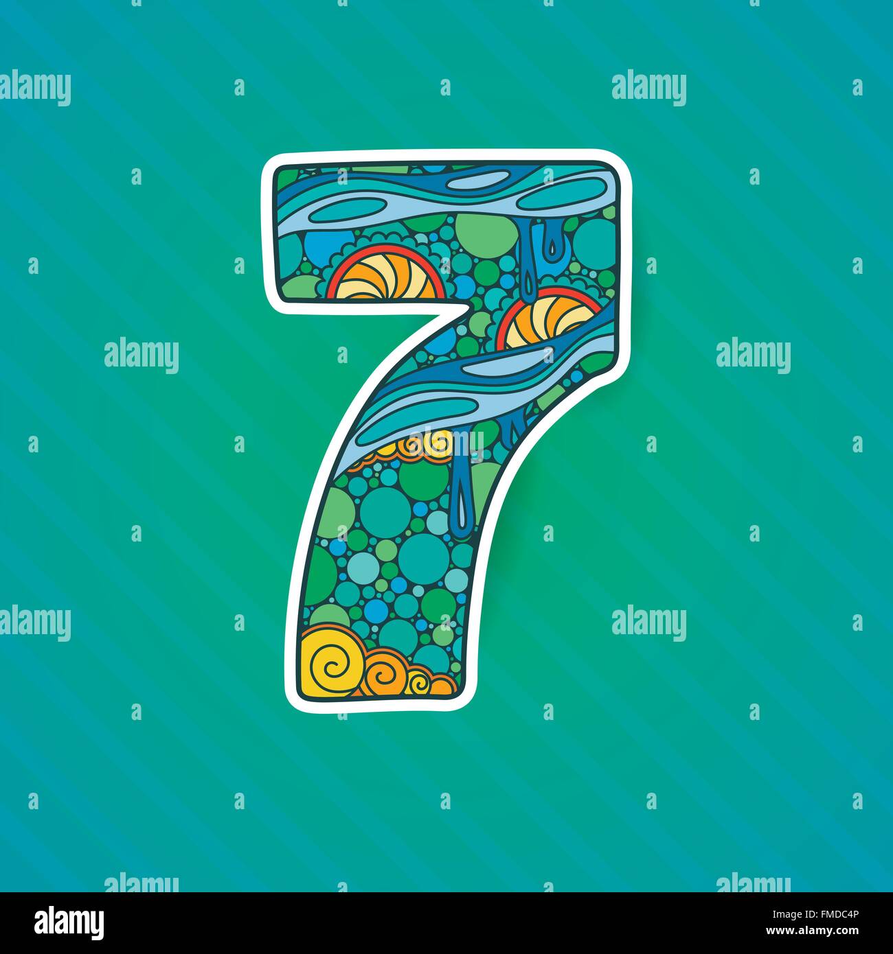 Zentangle number. Vector decorative number Stock Vector Image & Art - Alamy
