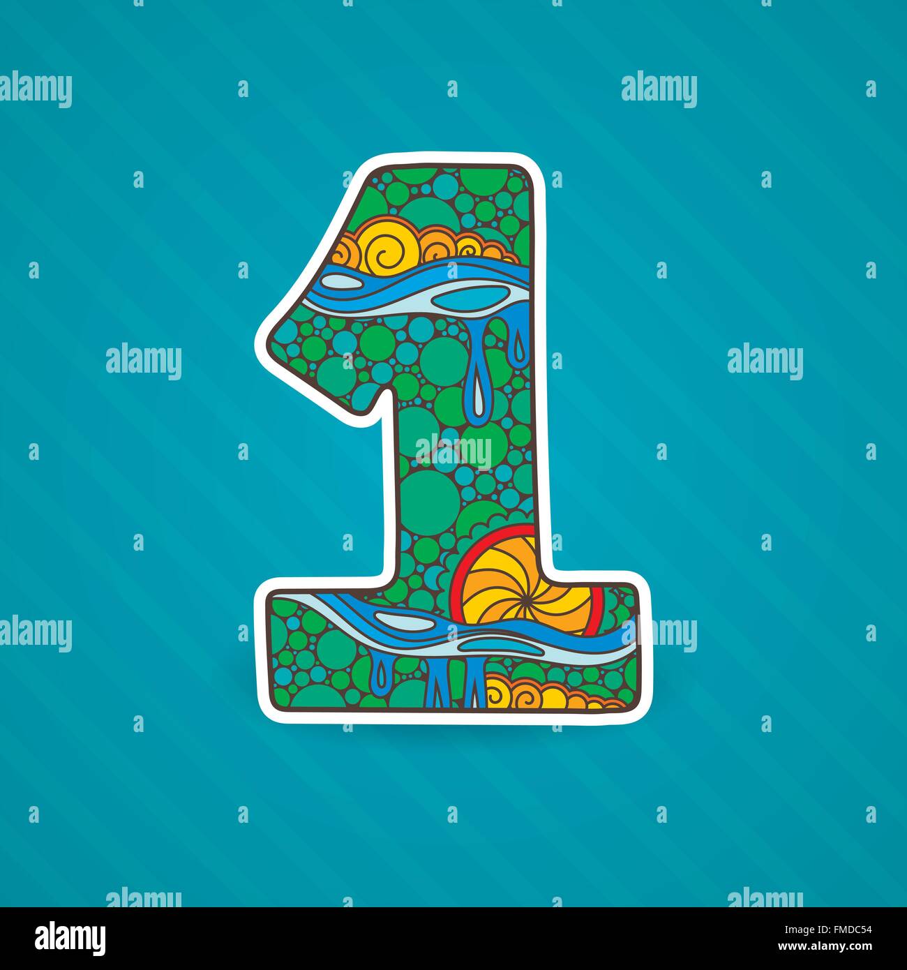 Zentangle number. Vector decorative number Stock Vector Image & Art - Alamy