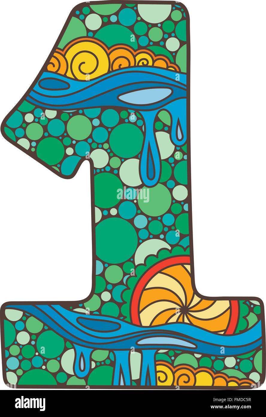 Zentangle number. Vector decorative number Stock Vector Image & Art - Alamy
