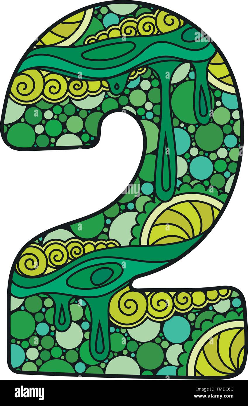 Zentangle number. Vector decorative number Stock Vector Image & Art - Alamy