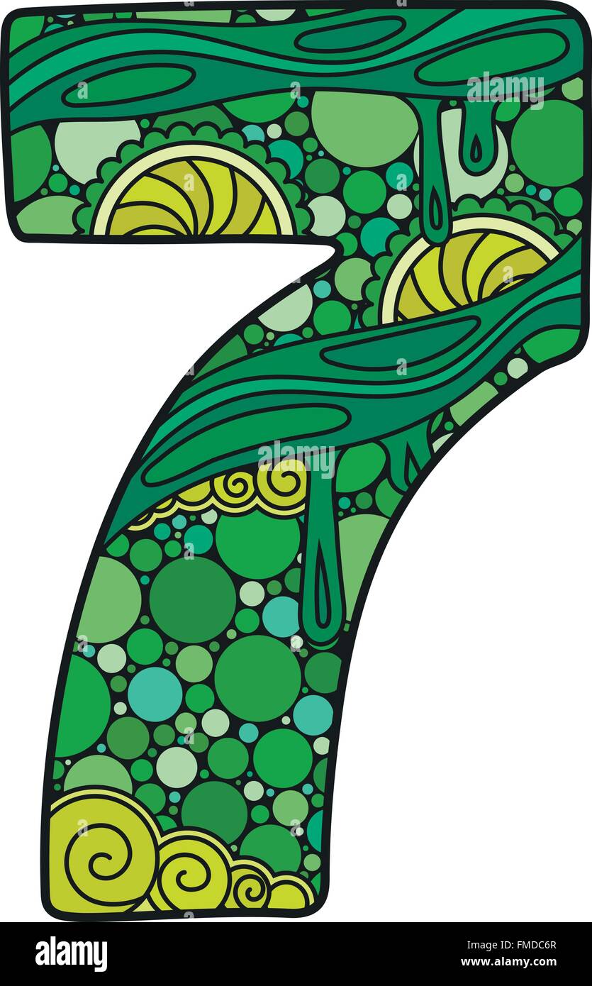 Zentangle number. Vector decorative number Stock Vector Image & Art - Alamy