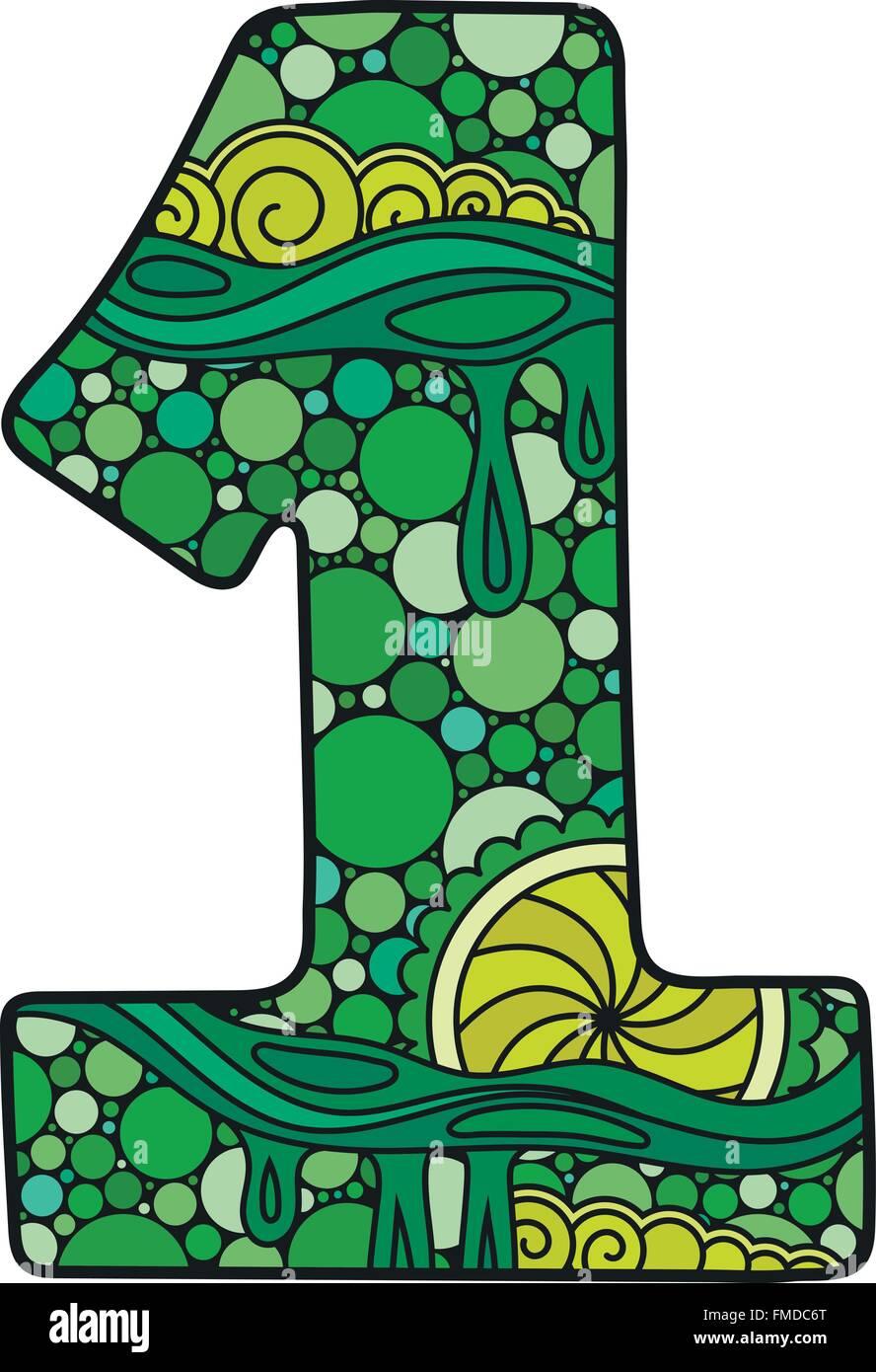 Zentangle number. Vector decorative number Stock Vector Image & Art - Alamy
