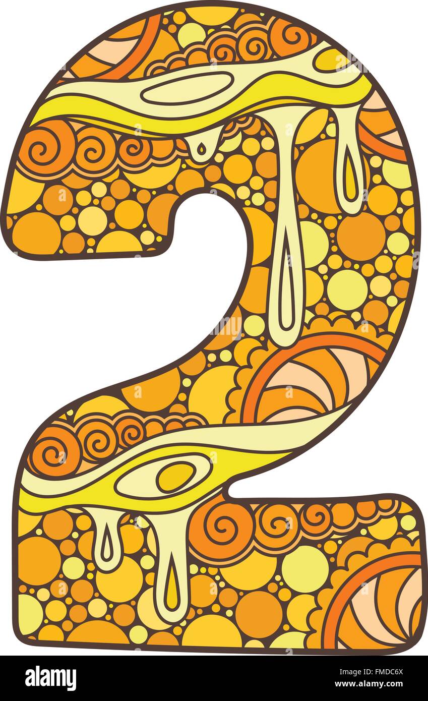 Zentangle number. Vector decorative number Stock Vector Image & Art - Alamy