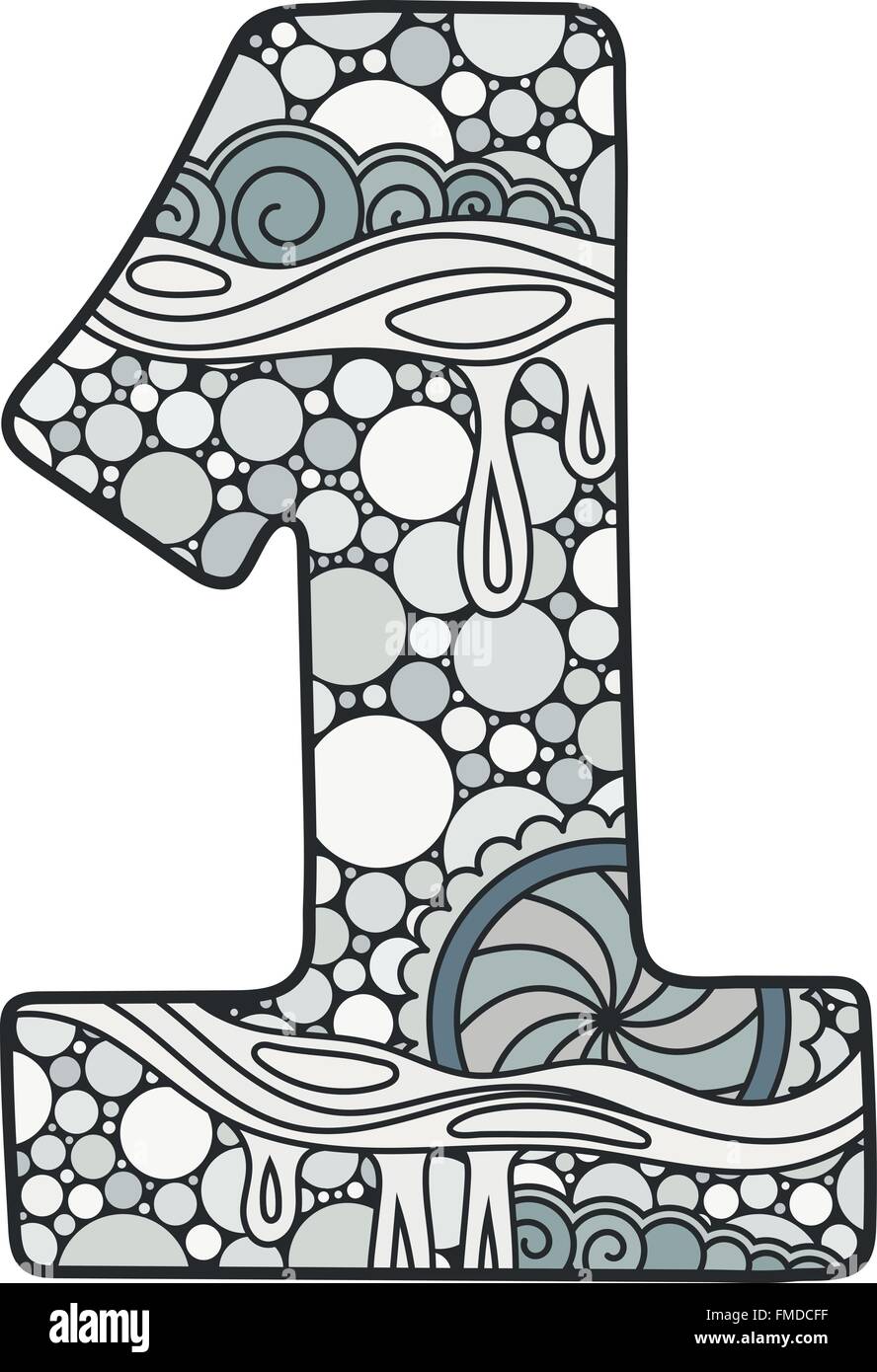 Zentangle number. Vector decorative number Stock Vector Image & Art - Alamy